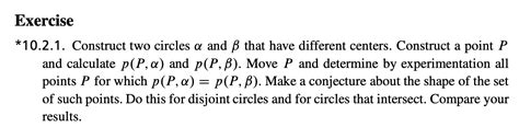 solved exercise 10 2 1 construct two circles alpha and