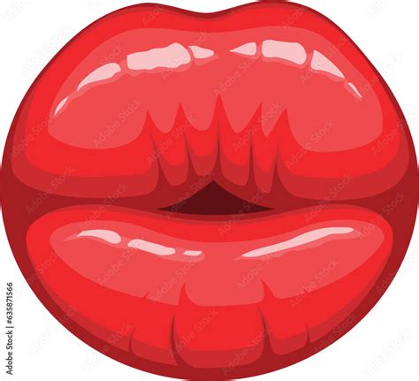 Sexy Red Lips Blowing Kiss Vector Illustration Transparent Background For Clipart Sticker