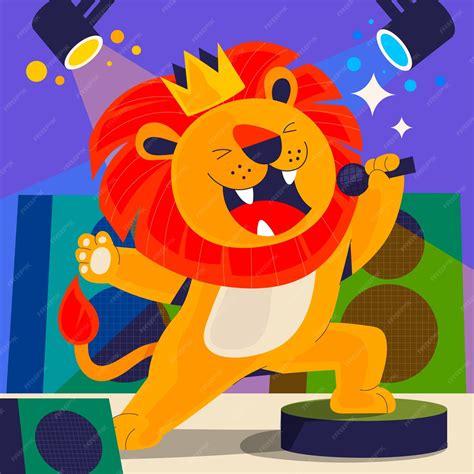 손으로 그린 만화 사자 그림 무료 벡터