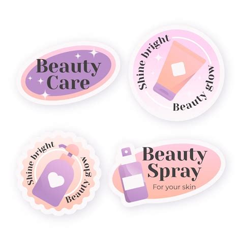 Free Vector Beauty Concept Labels Template