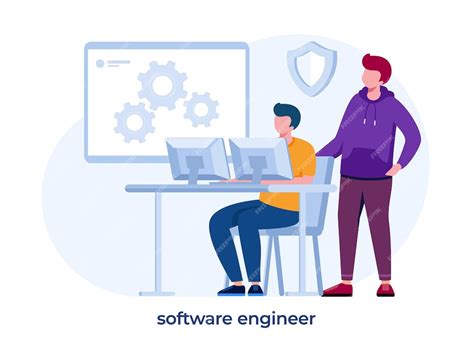 premium vector software engineer concept idea of programming and