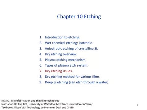 PPT Introduction To Etching Wet Chemical Etching Isotropic Anisotropic Etching Of
