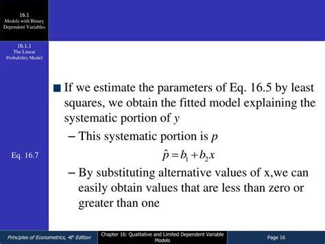 Ppt Chapter 16 Qualitative And Limited Dependent Variable Models Powerpoint Presentation Id