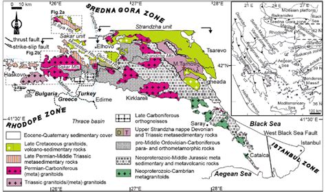 Synthetic Geologic Map Of The Sastz In Bulgaria And Turkey Modified Download Scientific