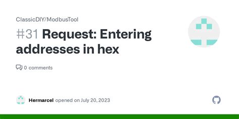 Request Entering Addresses In Hex Issue 31 ClassicDIY ModbusTool GitHub