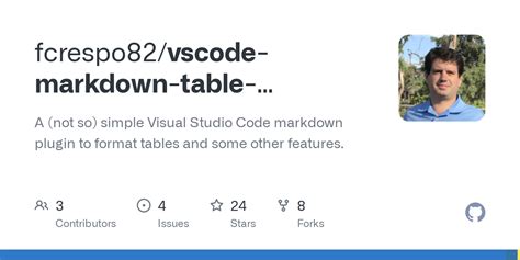 GitHub Fcrespo Vscode Markdown Table Formatter A Not So Simple Visual Studio Code