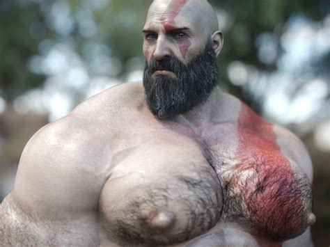 Rule 34 3d Bald Bald Male Bara Bear Big Muscles Big Nipples Big Pecs