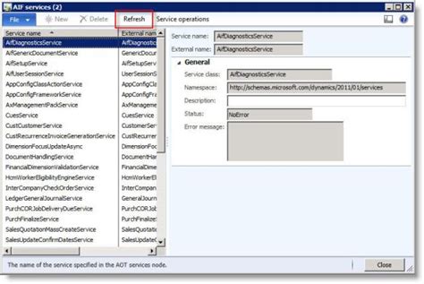 Populating Missing Service Operations For Aif In Dynamics Ax 2012