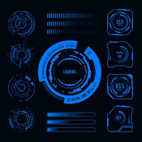Vector Set Loading Progress Frame Hud Futuristic Design Element Vector Art At Vecteezy