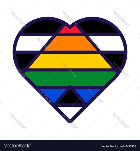Outline Flag Heart Demisexual Pride Icon Vector Image