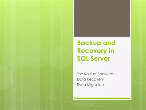 Backup And Recovery Planning Ppt