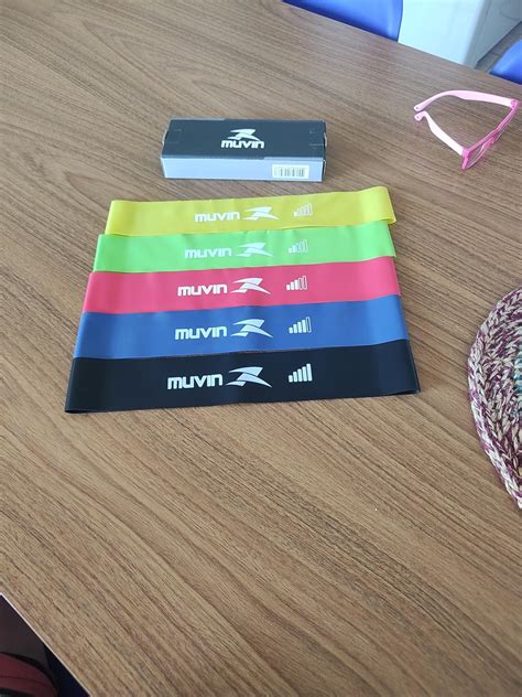 Kit Mini Band Muvin Faixas Elásticas Circulares Com 5 Tensões Diferentes Intensidades De