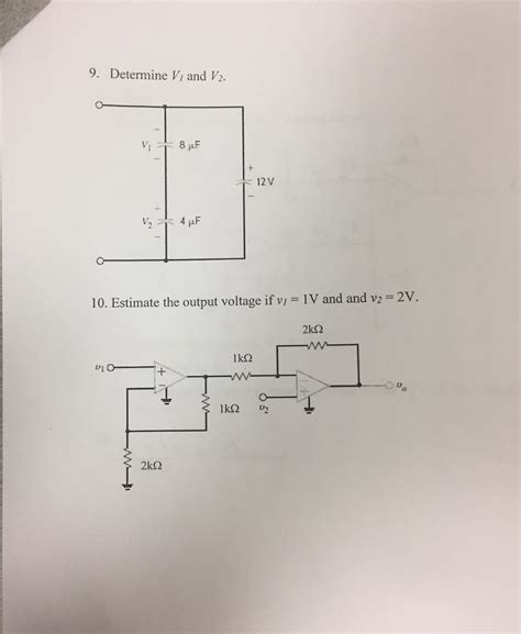 solved determine v 1 and v 2 estimate the output voltage if