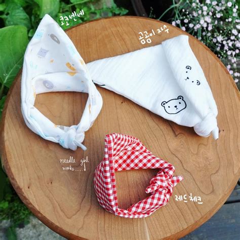 귀여움 터지는 신상👉🏻보들 목수건 ️ 거즈 면 등 천연 소재로만 바늘소녀 공작소 In 민트지붕집