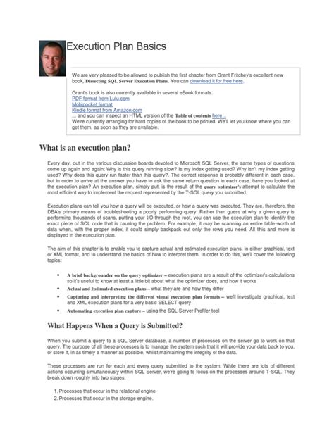 Execution Plan Basics Pdf Microsoft Sql Server Database Index