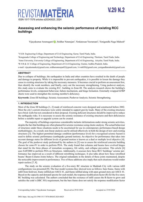 Pdf Assessing And Enhancing The Seismic Performance Of Existing Rcc Buildings