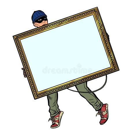 Un Ladr n Roba Una Pintura De Un Museo Hurto Del Valor Stock de ilustración Ilustración de