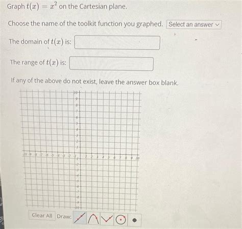 Solved Graph t x x² on the Cartesian plane Choose the Chegg