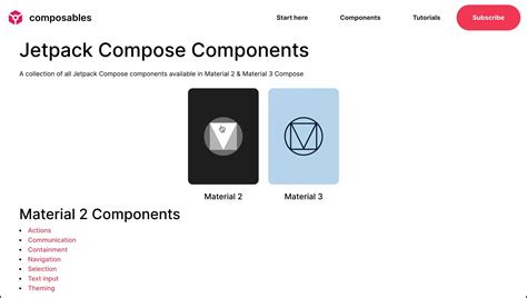 made a list of all components in material 2 and 3 compose r androiddev