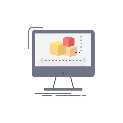 Animation Computer Editor Monitor Software Flat Color Icon Vector