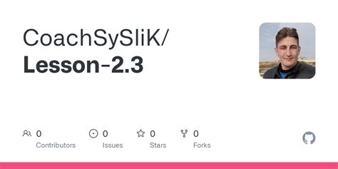 Github Coachsysliklesson 23