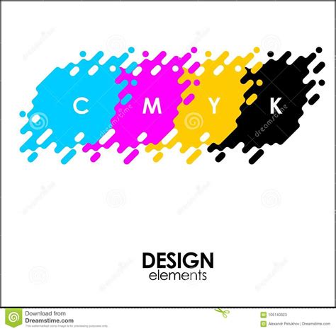 Print Cmyk Halftone Dots Design Abstract Elements Stock Illustration