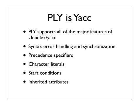 python ply programming 4 2 python ply with yacc and its values