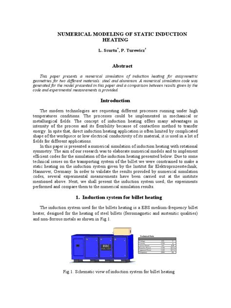 Numerical Modeling Of Static Induction Heating Pdf Inductor Electromagnetic Induction