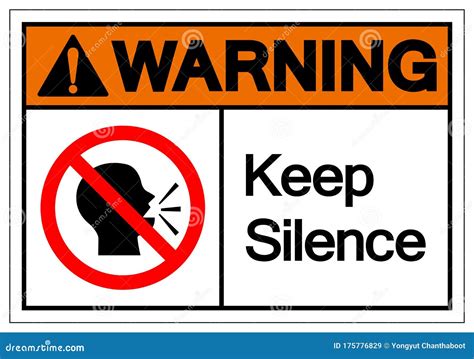 Warning Keep Silence Symbol Sign Vector Illustration Isolate On White Background Label Eps10