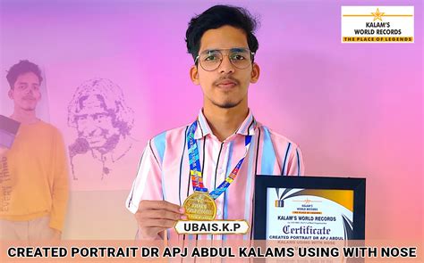 Created Portrait Dr Apj Abdul Kalams Using With Nose Kalams World Records
