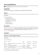 Get Installedmodule Pdf Get Installedmodule Learn Microsoft En Us Powershell Module