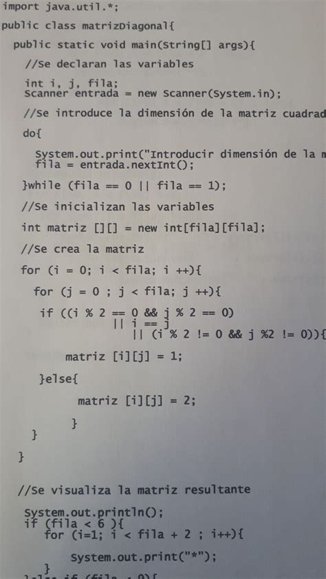 Programa JAVA Para Crear Una Matriz Cuadrada Con Valores Alternativos En La Diagonal