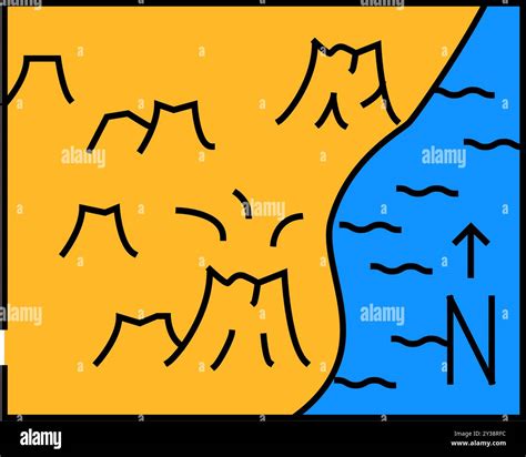 Volcano Map Icon Color Illustration Stock Vector Image And Art Alamy