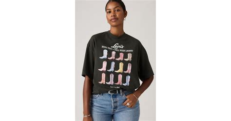 Levis Graphic Short Stack Tee In Black Lyst Uk