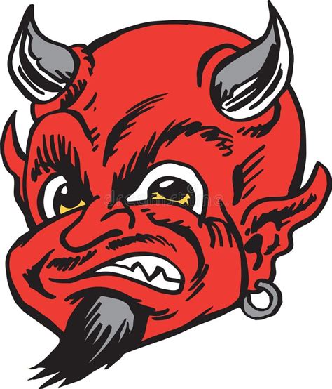 Devil Head Vector Illustration Stock Vector Illustration Of Horn