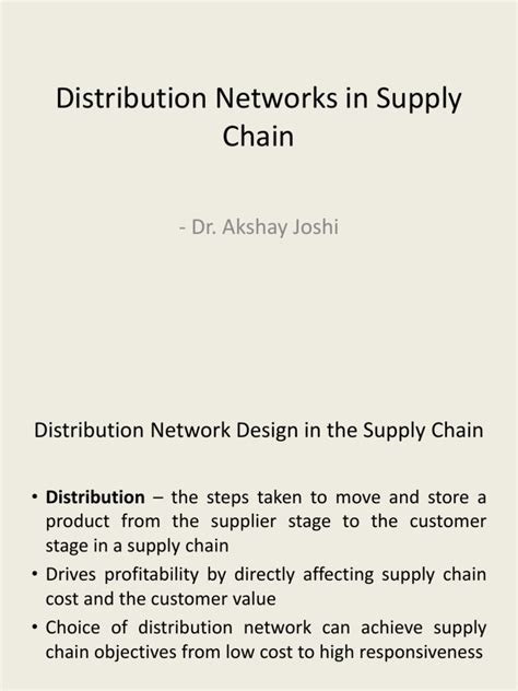 Distribution Network Design In Supply Chains Factors To Consider And Options To Choose From