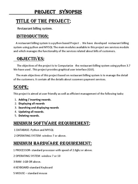 04 Restaurant Billing System Pdf Business Computers