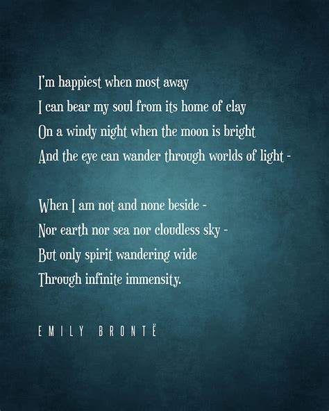 Im Happiest When Most Away Emily Bronte Poem Literature