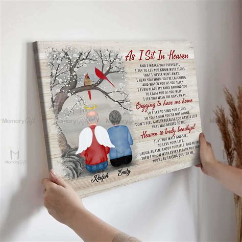 Custom Memorial Canvas As I Sit In Heaven Canvas Art Wall Decor