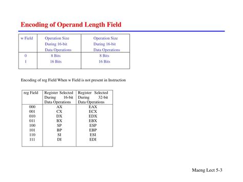 Ppt Lect 5 Instruction Encoding And Instruction Set Powerpoint