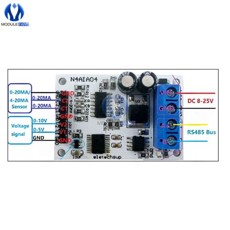 Worth Buy 4 20ma Rs485 Voltage Current Analog Collector Adc Modbus Rtu 4 Channel N4aia04