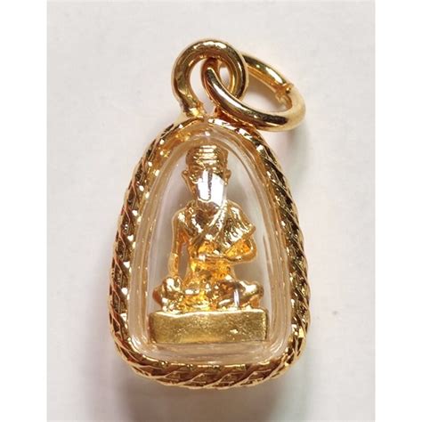 จี้พ่อหมอชีวกโกมารภัจจ์ องค์จิ๋ว ประดับจิวเวอรี่ เลี่ยมทองไมครอน Theppratanporn Thaipick