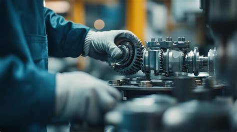 Worker Assembling Gearbox For Engine Component Premium Ai Generated Image Worker Assembling Gearbox For Engine Component Premium Ai Generated Image