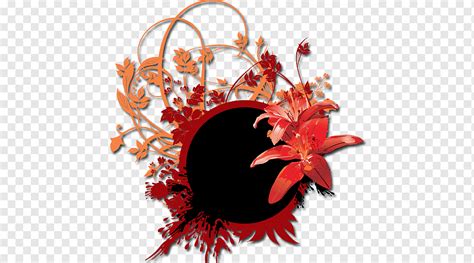꽃 꽃 디자인 레이스 컷 꽃 블랙 레드 꽃잎 꽃꽂이 검은 꽃을 잘라 플로랄 디자인 Png Pngwing