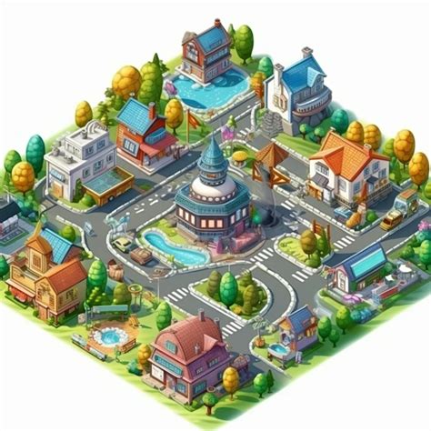 卡通小镇 19 花瓣网