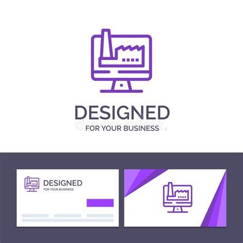 Creative Business Card And Logo Template Computer Building Monitor