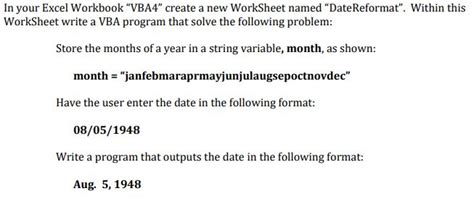 Solved In Your Excel Workbook Vba4 Create A New Worksheet