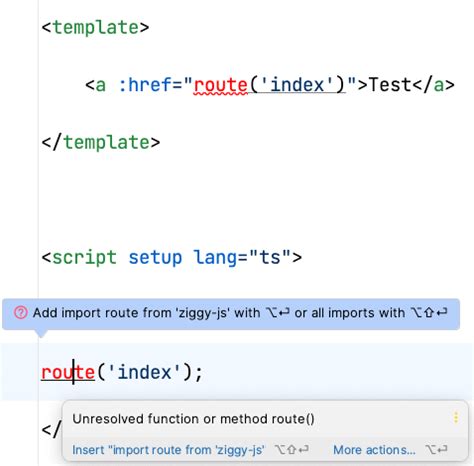 Bug Suppress Unresolved Function Inspection For Route Function