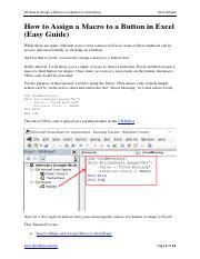How To Assign A Macro To A Button In Excel Pdf How To Assign A Macro To A Button In