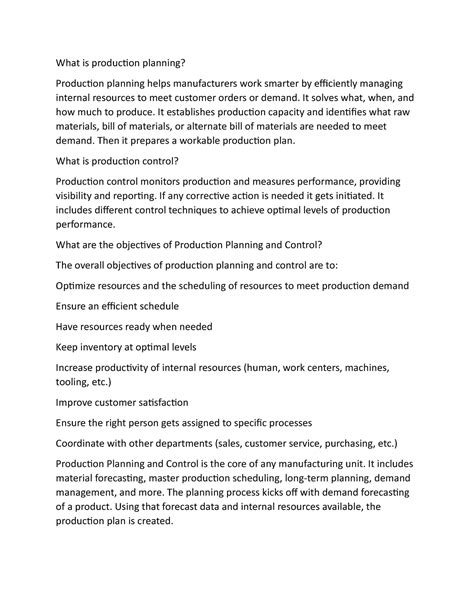 Production Planning And Control Steps And Benifits What Is Production Planning Production